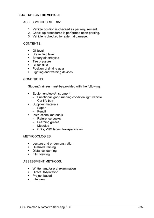 Cbc automotive servicing nc i | DOC