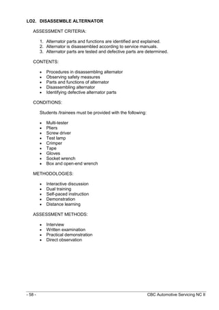 CBC Automotive Servicing NC II | DOCX