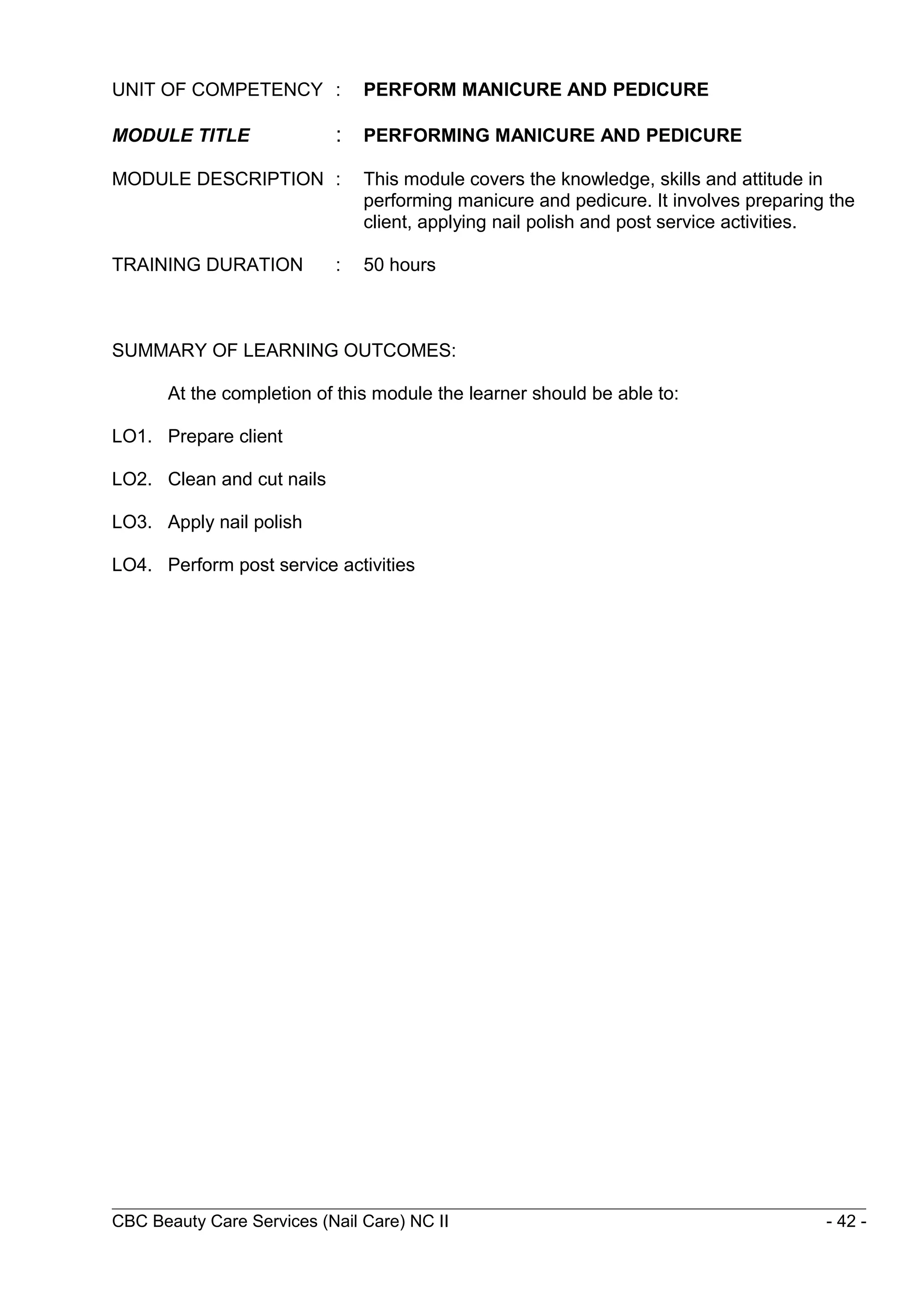 TLE MODULE | DOC | Nail Care | Beauty