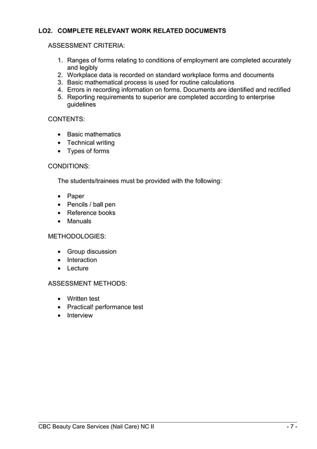 TLE MODULE | DOC | Nail Care | Beauty