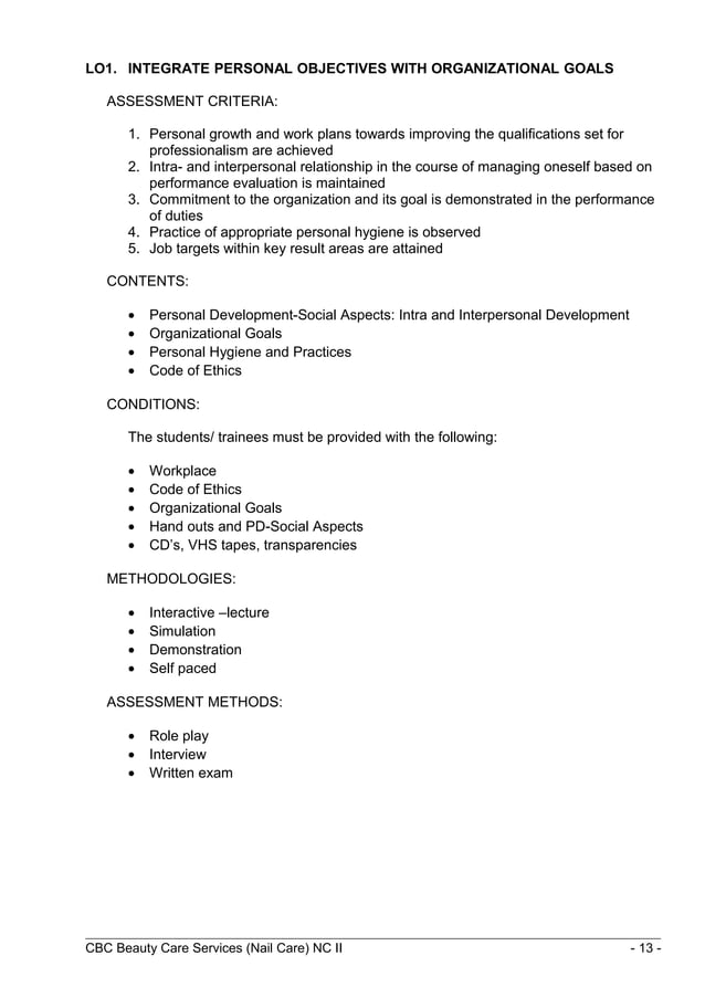 TLE MODULE | DOC | Nail Care | Beauty