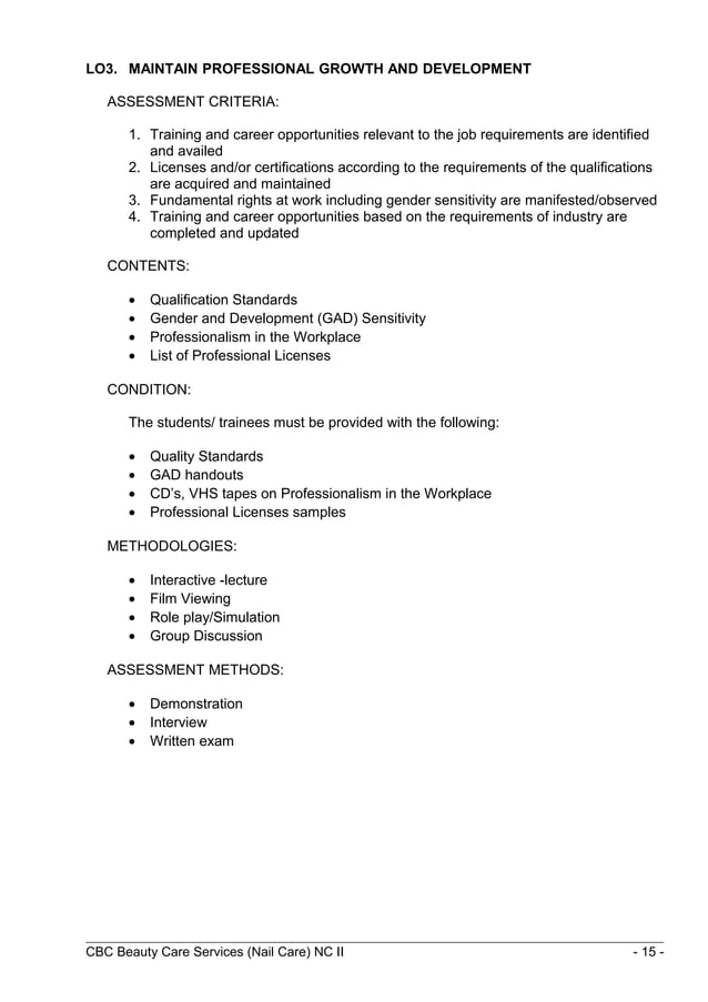 TLE MODULE | DOC | Nail Care | Beauty