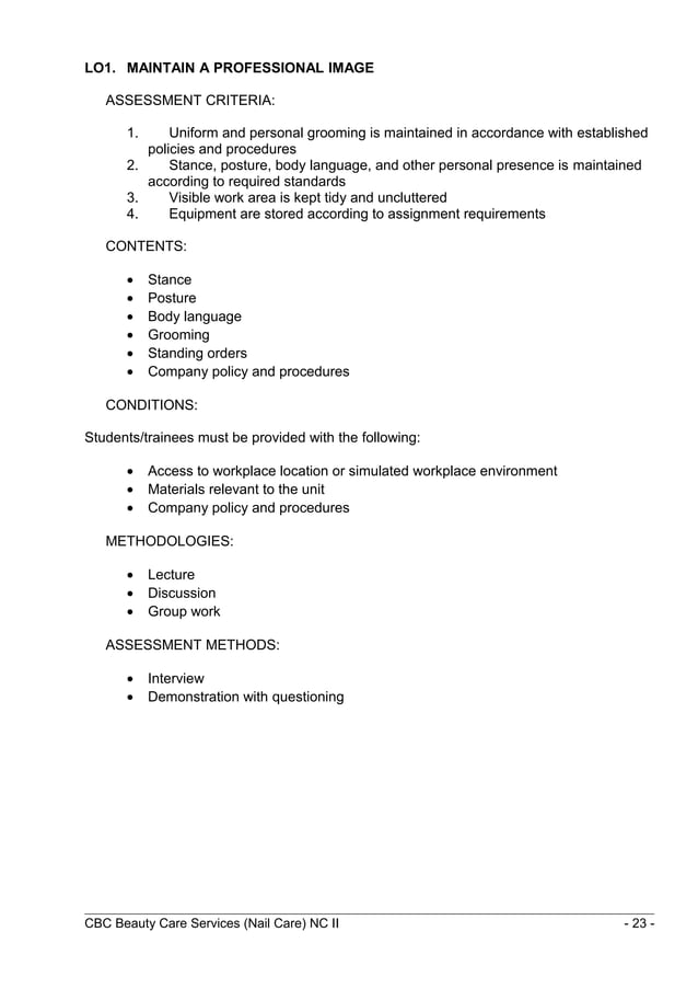 TLE MODULE | DOC | Nail Care | Beauty