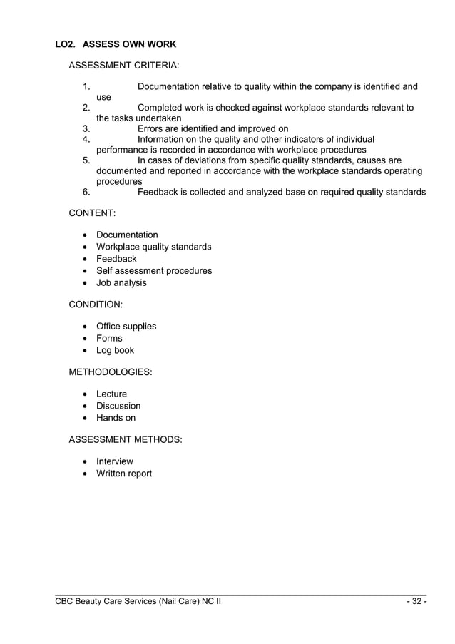 TLE MODULE | DOC | Nail Care | Beauty