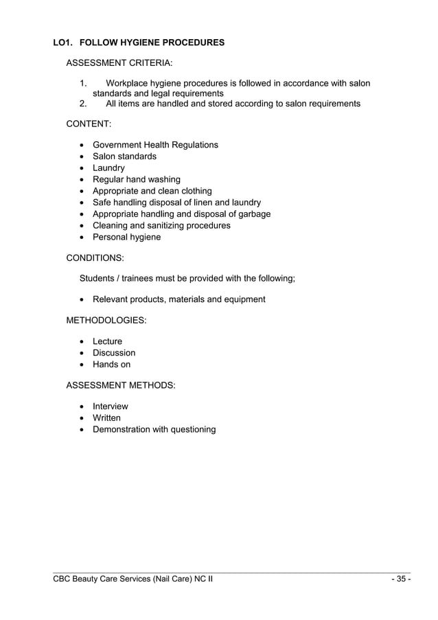 TLE MODULE | DOC | Nail Care | Beauty