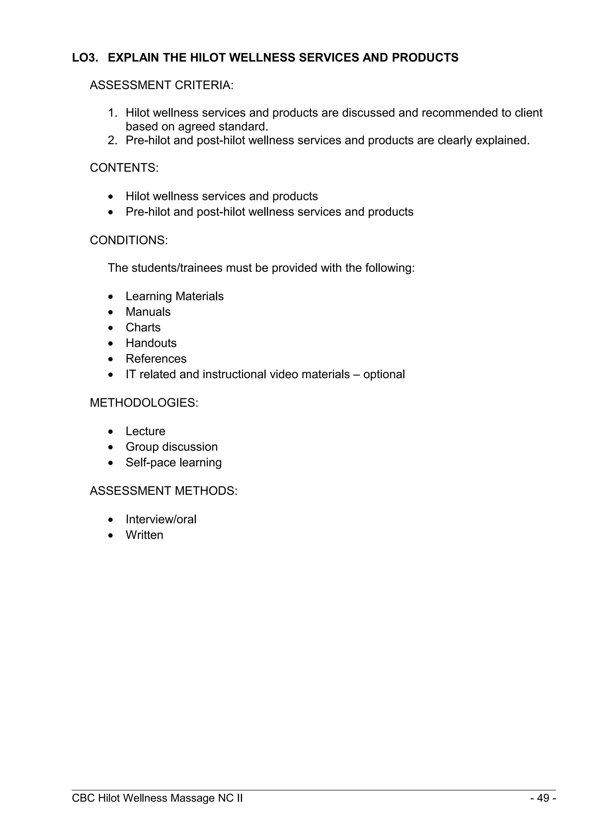 Cbc hilot-(wellness-massage)-nc-ii | DOC