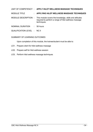 Cbc hilot-(wellness-massage)-nc-ii | DOC