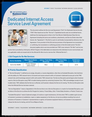TWCBC Dedicated Internet Access (DIA) Service Level Agreement_FINAL | PDF