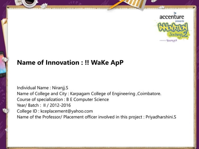 WaKe ApP | PPT