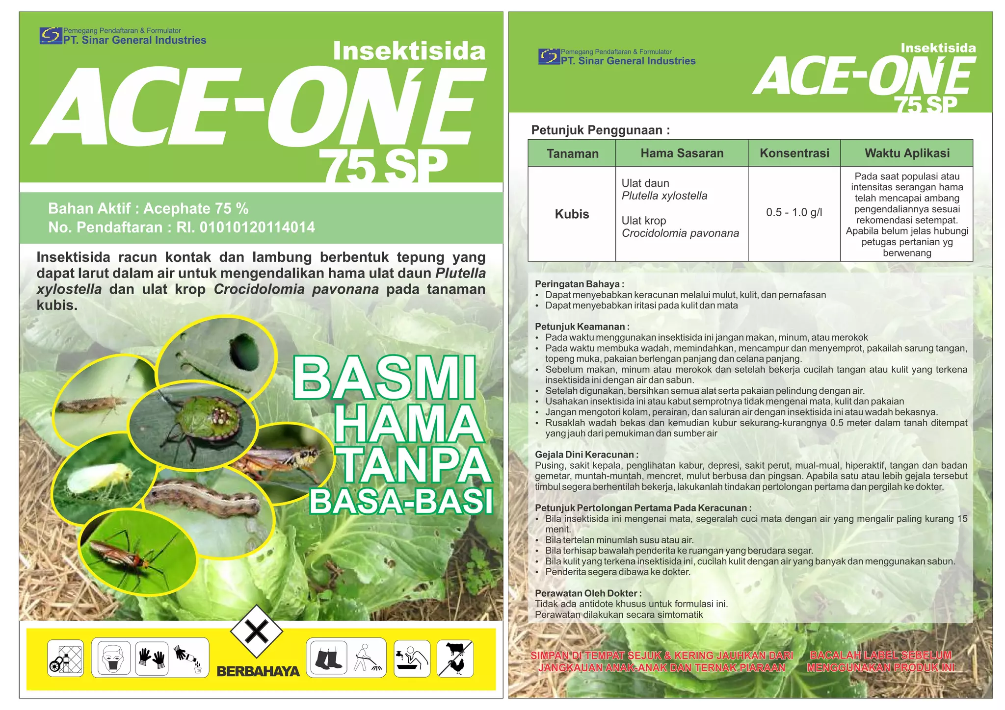 006 INSECTISIDA NEW BROSUR ACE ONE 75 SP | PDF