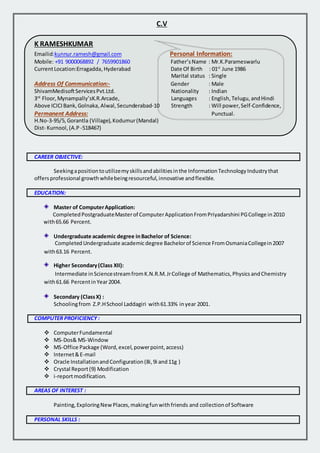 Resume | DOCX | Computer Software and Applications | Computing