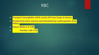 Cbc components | PPTX | Blood Disorders | Diseases and Conditions