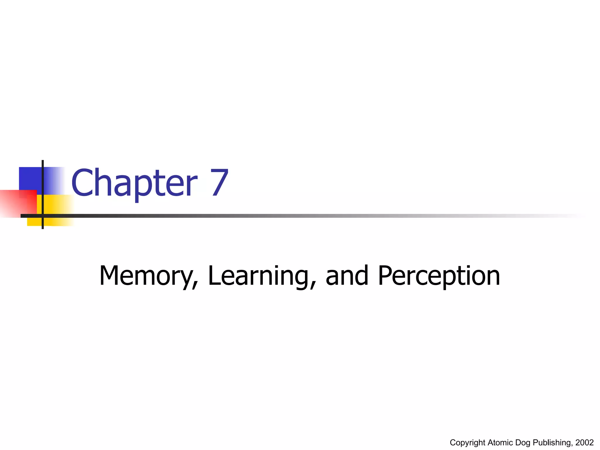 Memory, Learning & Perception | PPT
