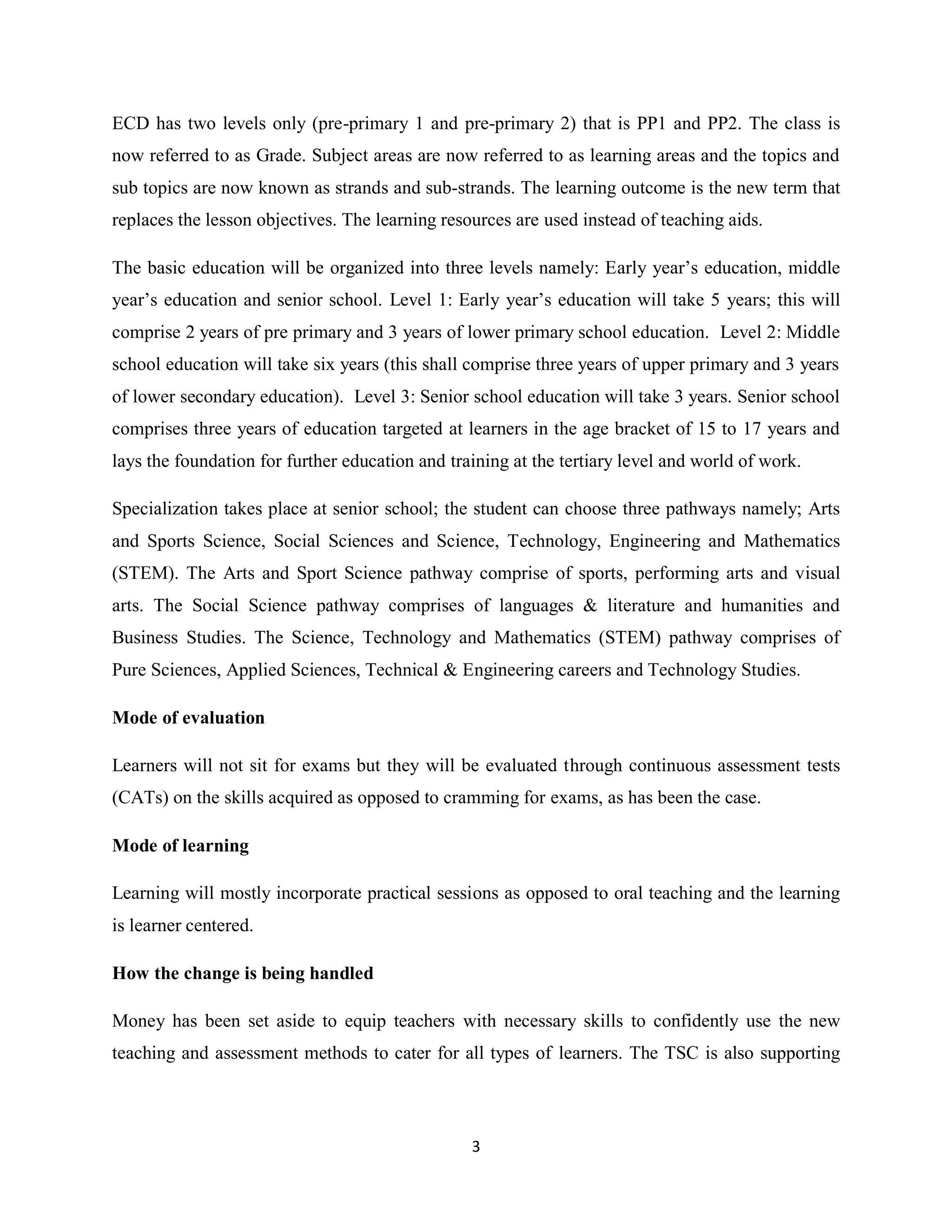 Competency Based Curriculum in Kenya | PDF