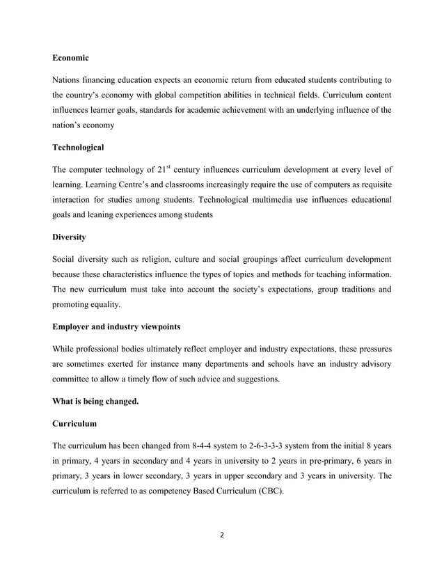 Competency Based Curriculum in Kenya | PDF