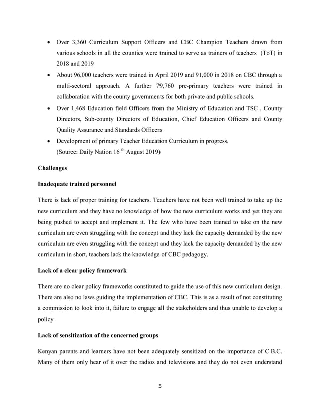 Competency Based Curriculum in Kenya | PDF