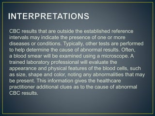 Cbc & its clinical significance | PPTX