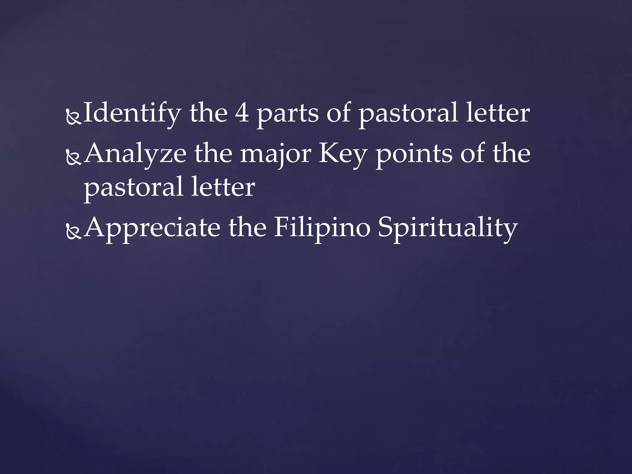 Cbcp pastoral letter on filipino spirituality | PPTX