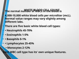 cbc presentation.pptx blood lab analysis | PPT