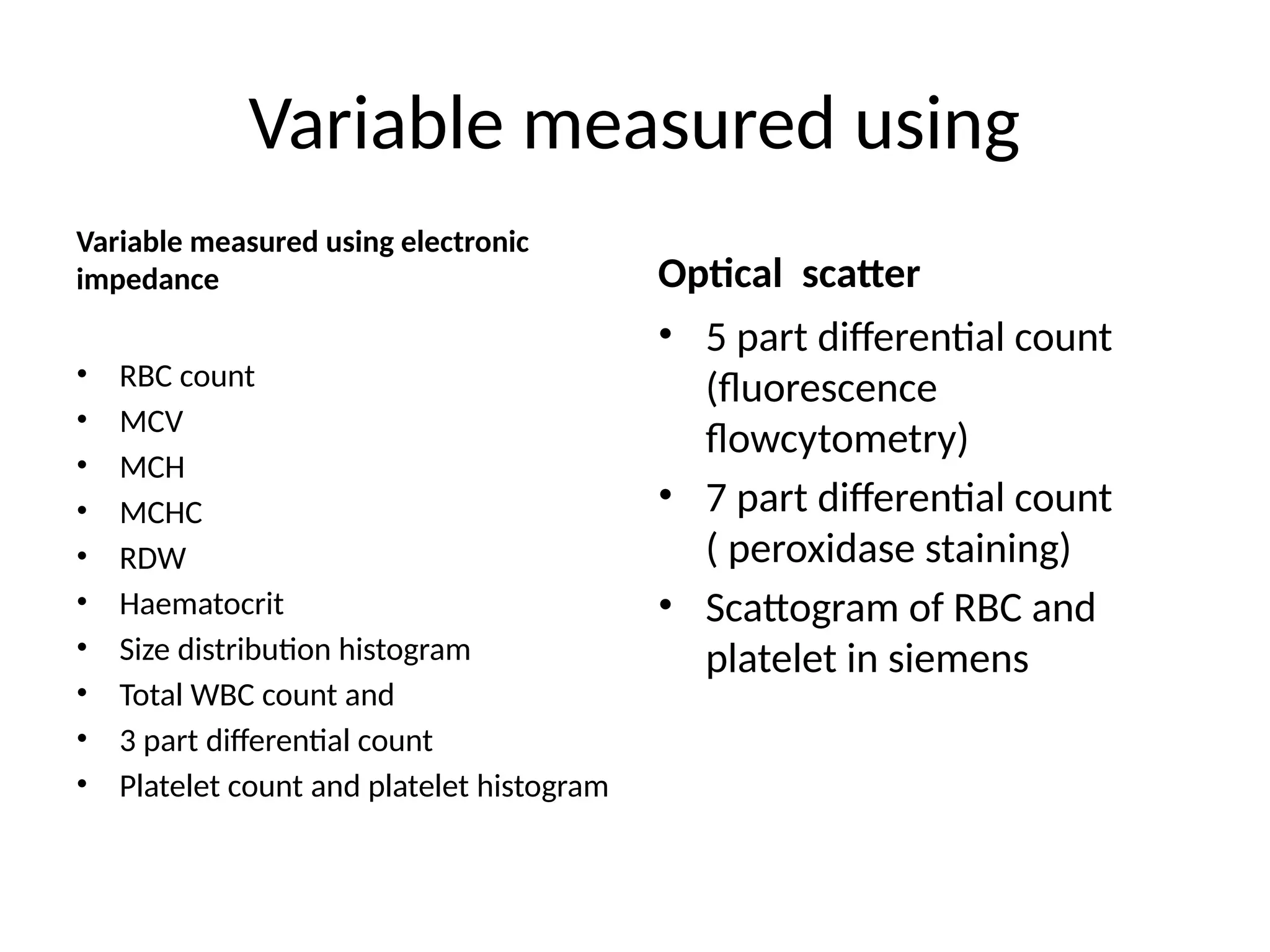CBC, Principle of Cell Counter, Interpretation of Histogram ...