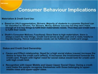 Relation between Credit card usage and Materialism | PPT