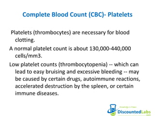 Complete Blood Count Panel Meaning | PDF | Blood Disorders | Diseases ...