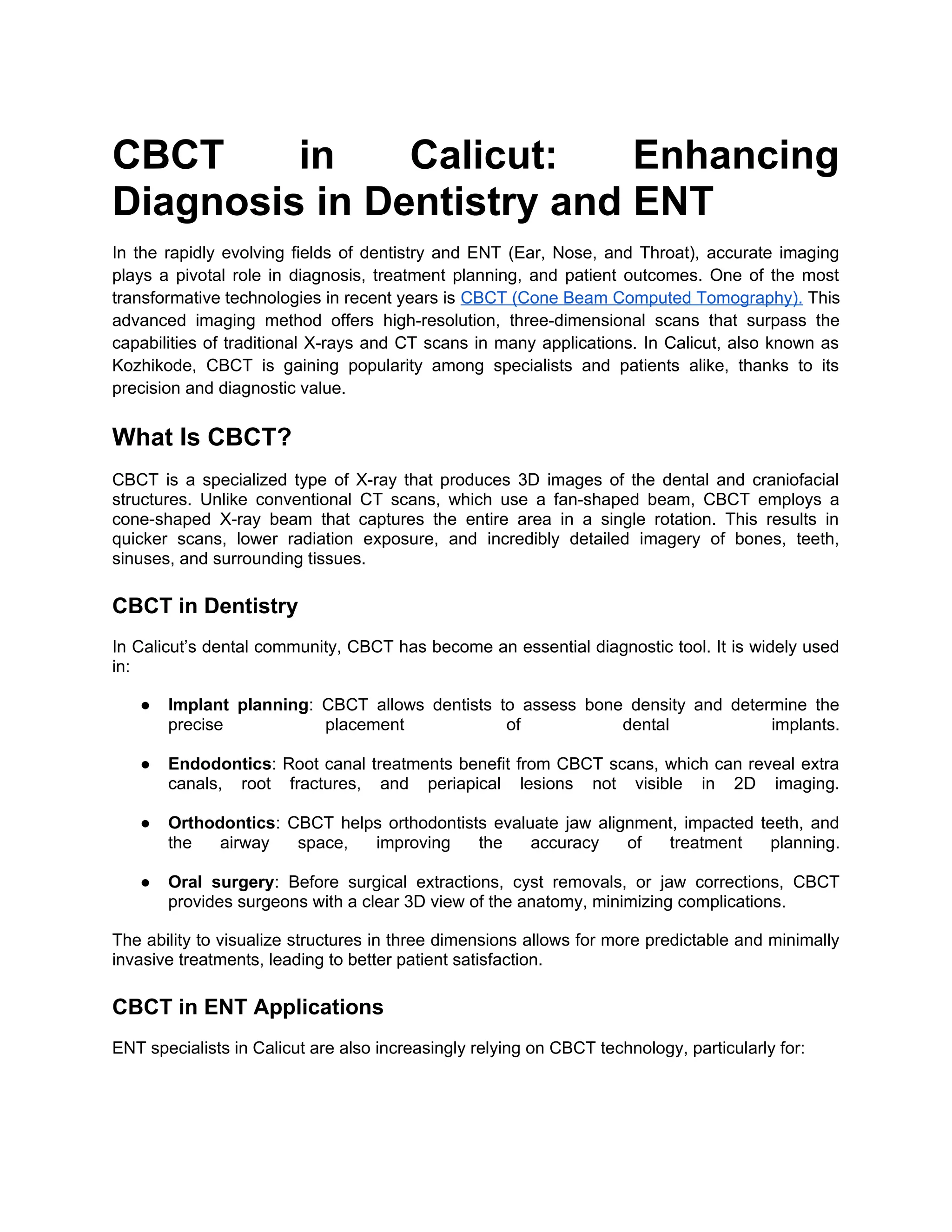 CBCT in Calicut_ Enhancing Diagnosis in Dentistry and ENT.docx