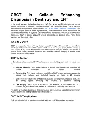CBCT in Calicut_ Enhancing Diagnosis in Dentistry and ENT.docx