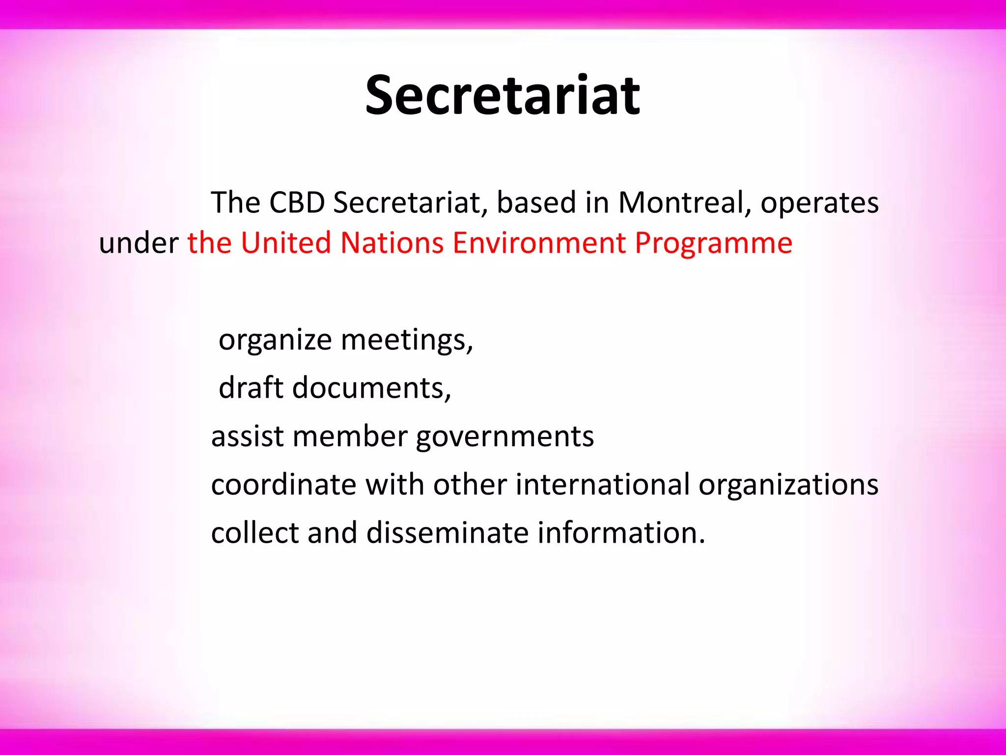 CONVENTION ON BIOLOGICAL DIVERSITY | PPT