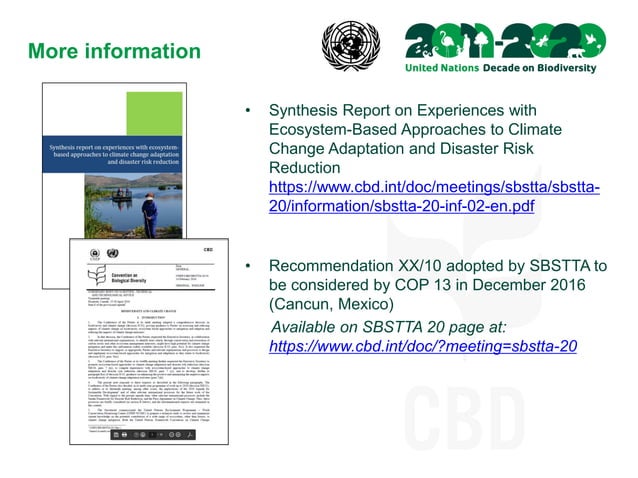 Experiences with Ecosystem-based Approaches to Climate Change Adaptation and DIsaster Risk ...