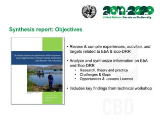 Experiences with Ecosystem-based Approaches to Climate Change Adaptation and DIsaster Risk ...