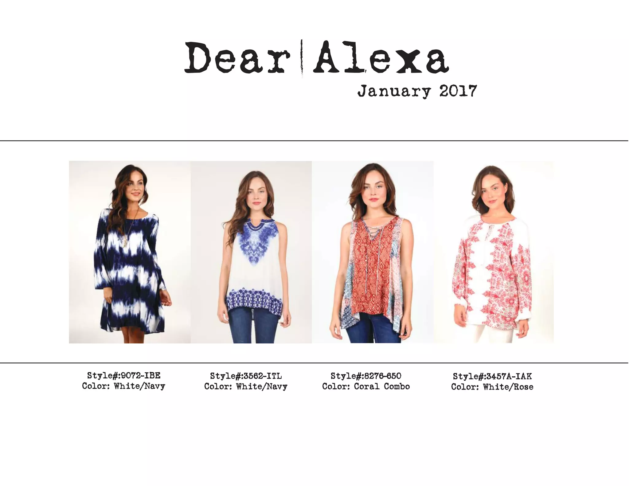 Dear Alexa line sheet jan.compressed | PDF