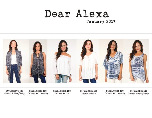 Dear Alexa line sheet jan.compressed | PDF