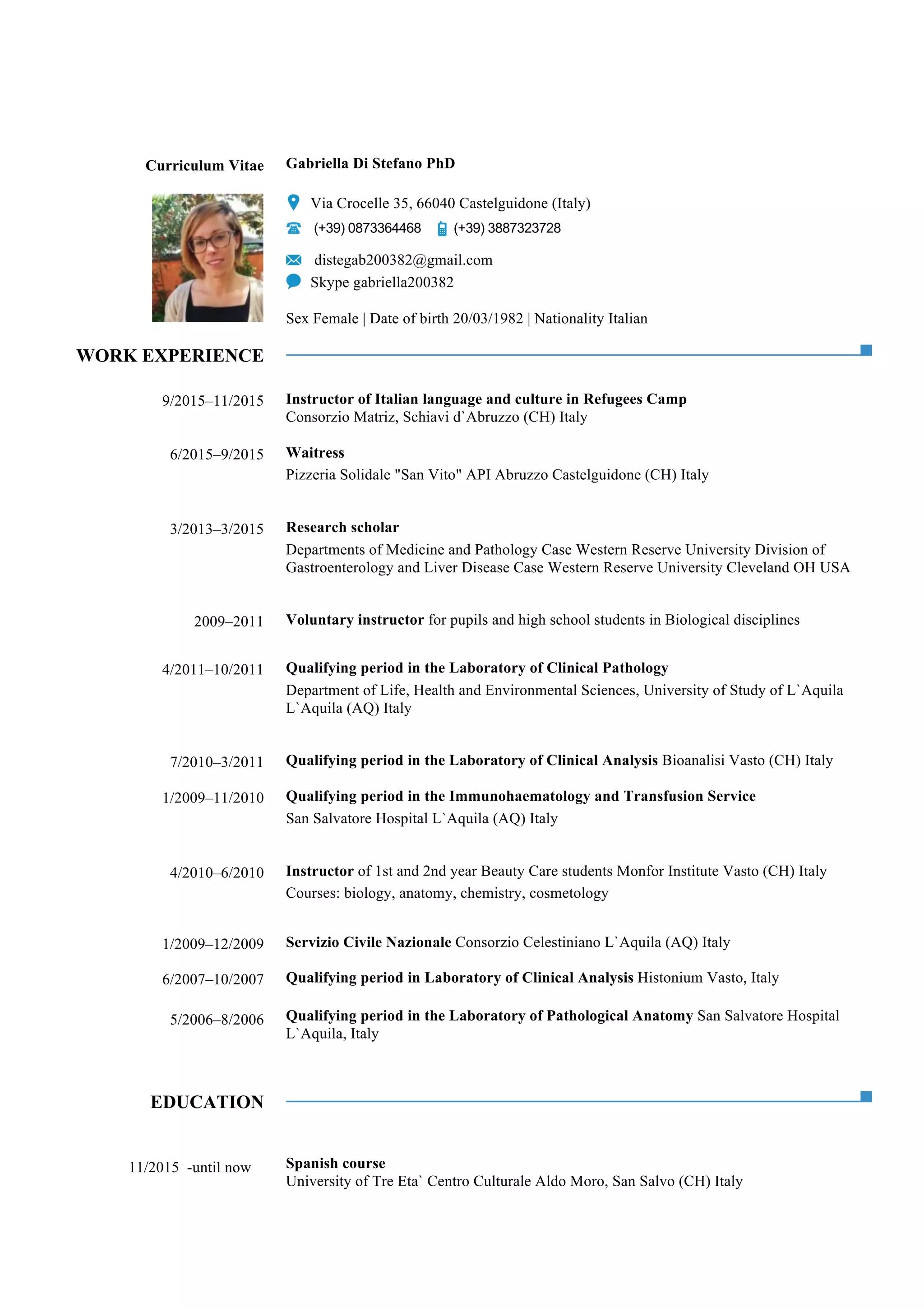 CV Gabriella Di Stefano 4 feb 2016 | PDF