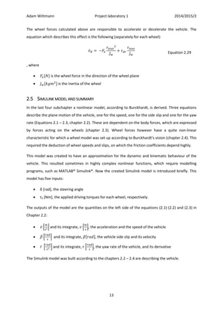 Nonlinear vehicle modelling | PDF