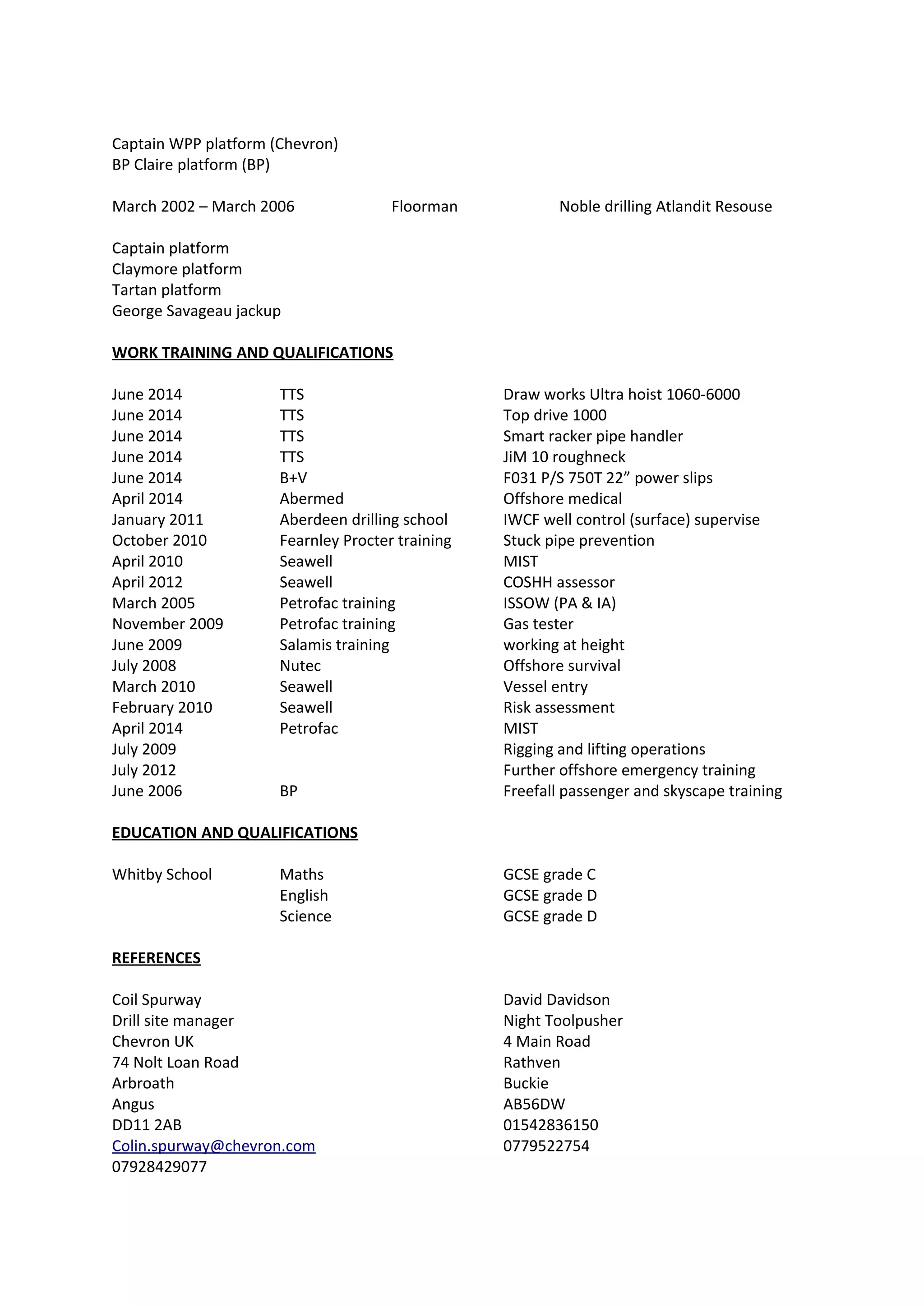 Andy Morrison cv | ODT | Careers
