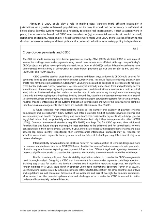 Cbdc report October 2020 - foundational and principles | PDF | Business Banking & Finance | Business