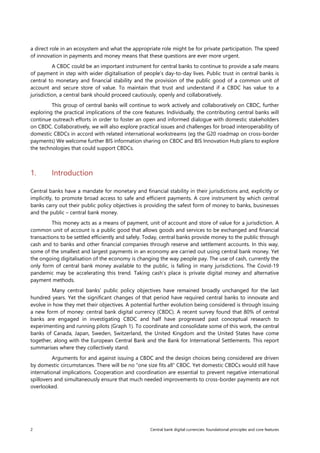 Cbdc report October 2020 - foundational and principles | PDF | Business Banking & Finance | Business