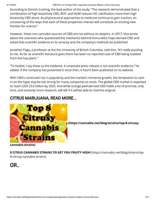 CBD from Orange Peels - Japanese Company Makes a Sweet Discovery | PDF