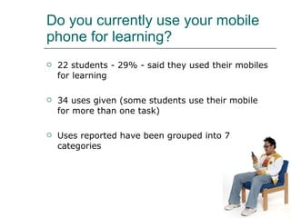 How students in H.E. use their mobile phones for learning | PPT