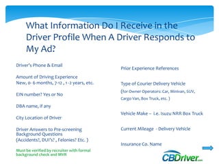 Cb driver slide-showpresentation-recruiters | PPT