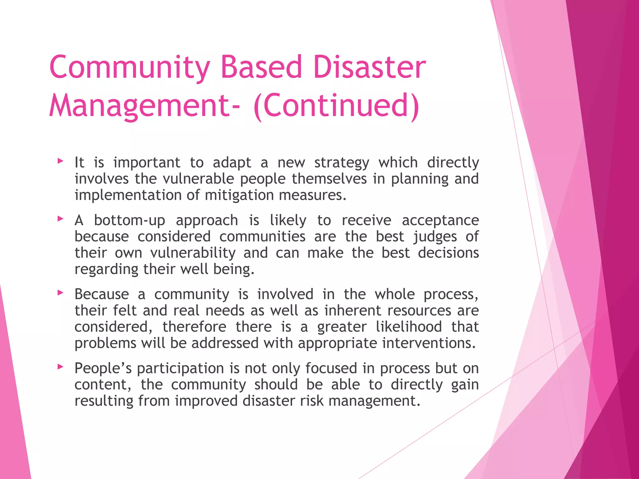 Community Based Disaster Risk Management (CBDRM) | PPT