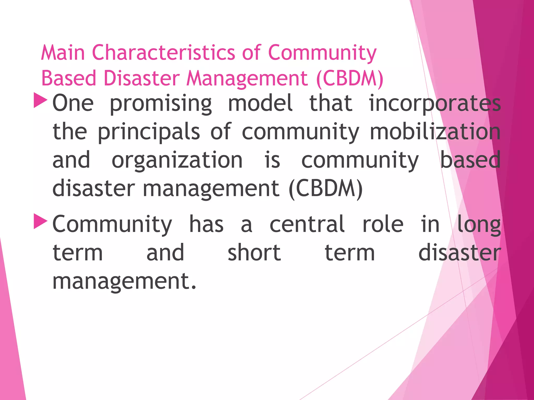 Community Based Disaster Risk Management (CBDRM) | PPT