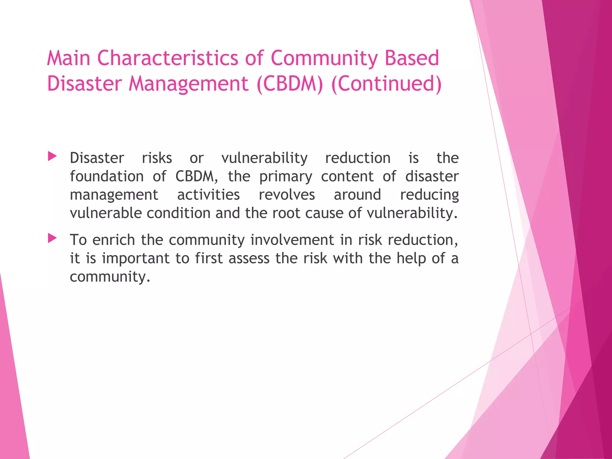 Community Based Disaster Risk Management (CBDRM) | PPT