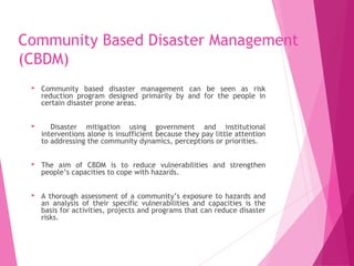 Community Based Disaster Risk Management (CBDRM) | PPT