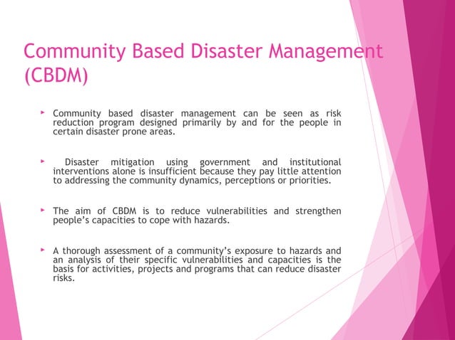 Community Based Disaster Risk Management (CBDRM) | PPT | Non-Profit ...