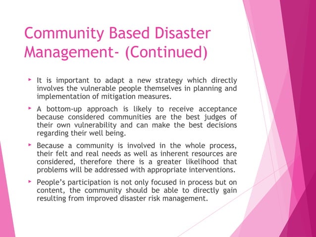 Community Based Disaster Risk Management (CBDRM) | PPT | Non-Profit ...