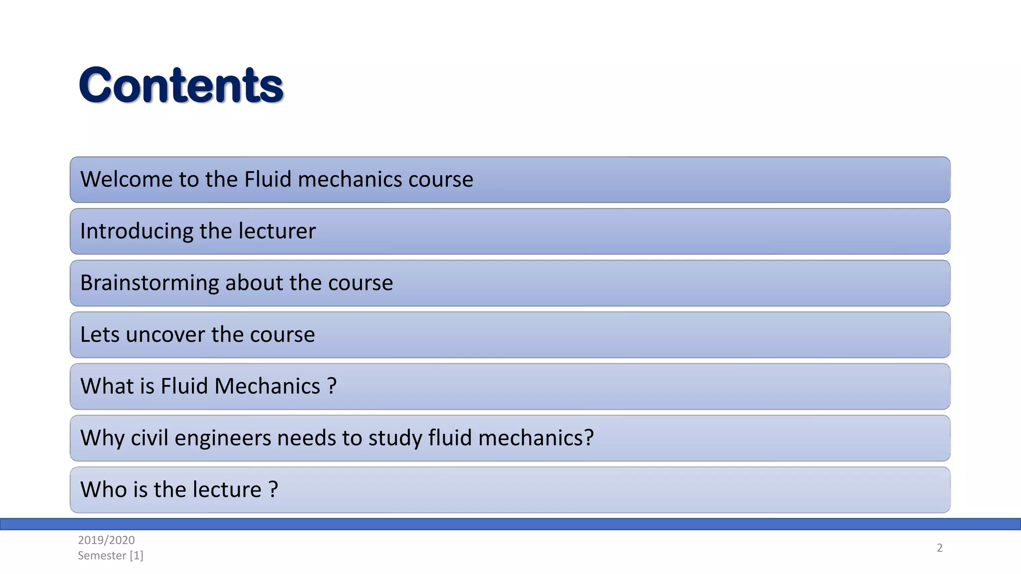 Fluid Mechanics Course - Civil Engineering -Lec 01 | PDF