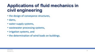 Fluid Mechanics Course - Civil Engineering -Lec 01 | PDF