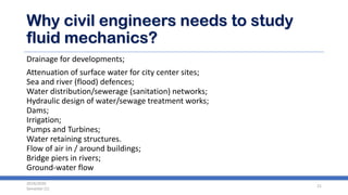 Fluid Mechanics Course - Civil Engineering -Lec 01 | PDF
